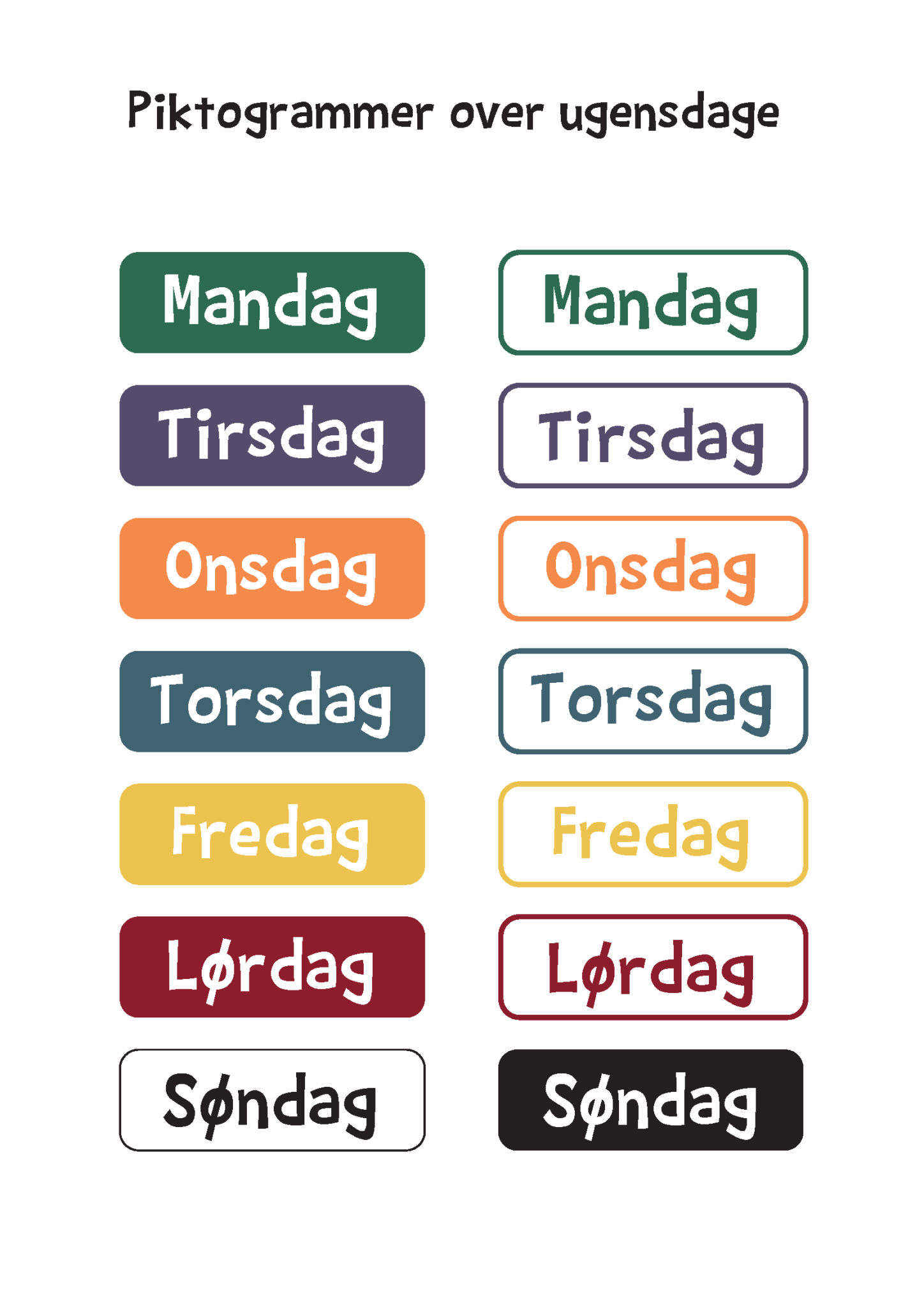 Piktogrammer - Ugens dage 1 | Positiverne