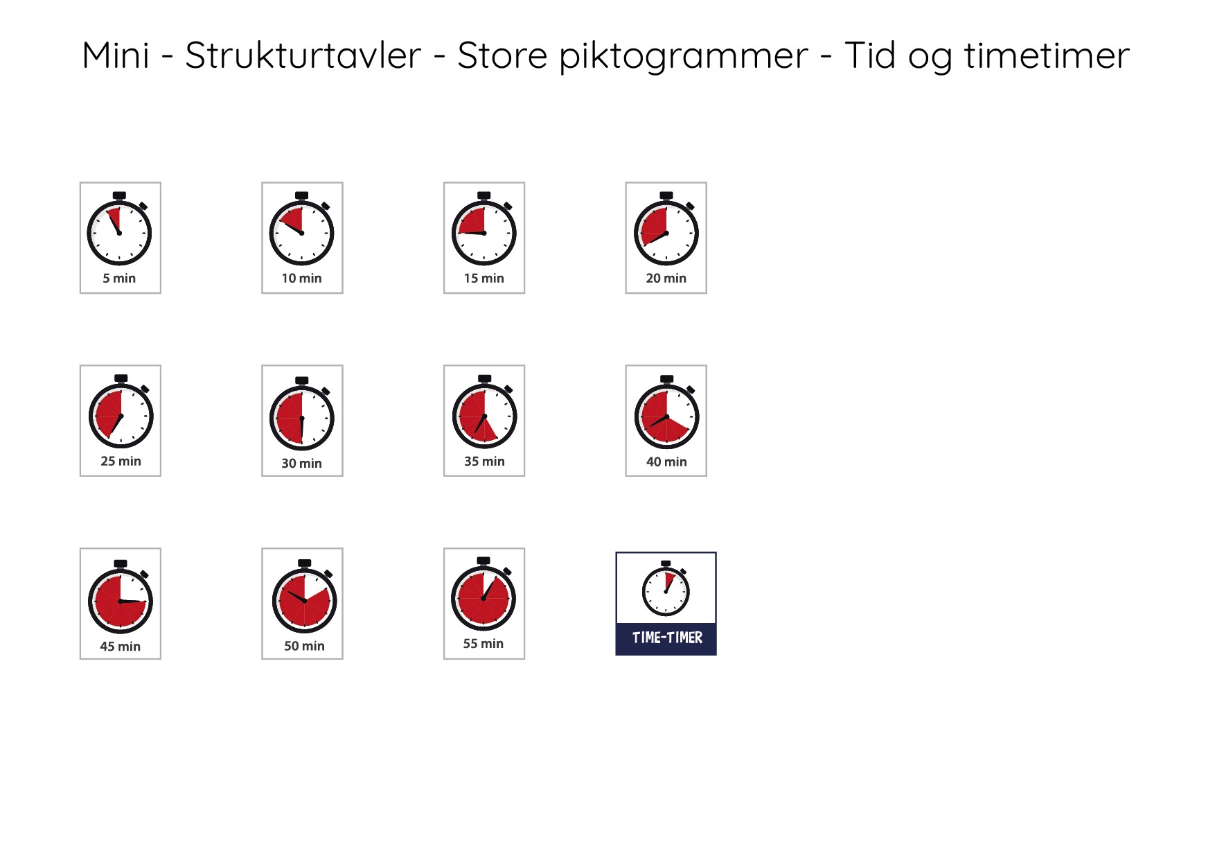 Minipiktogrammer - Time-timer, Strukturtavle | Positiverne.dk