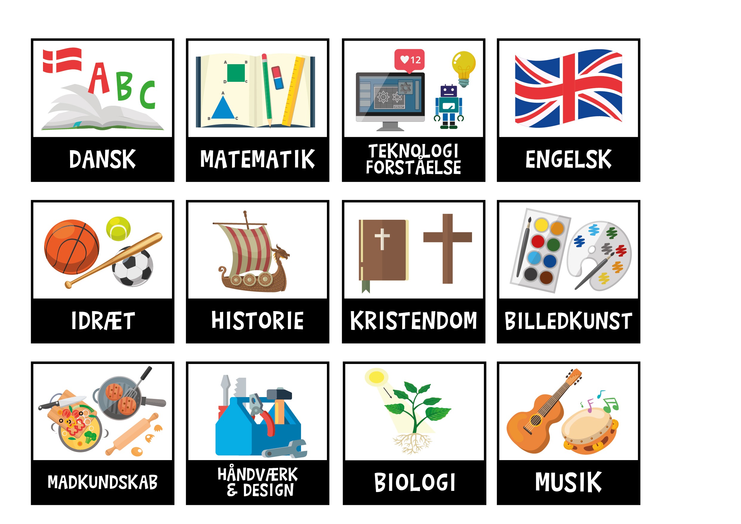 Piktogrammagneter 71 stk. - udskolingspakke | Positiverne.dk